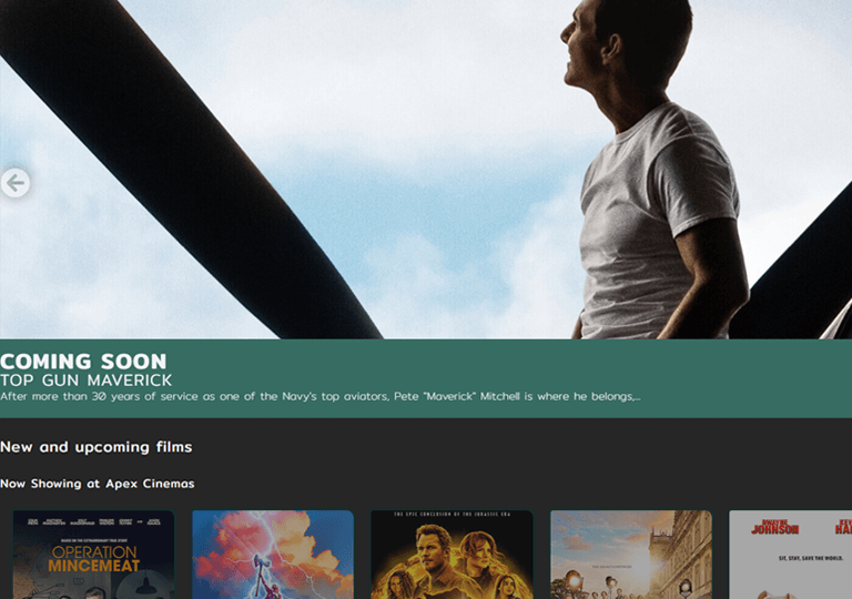 Apex Cinemas - Website Designer Kent | Andrew Courtney